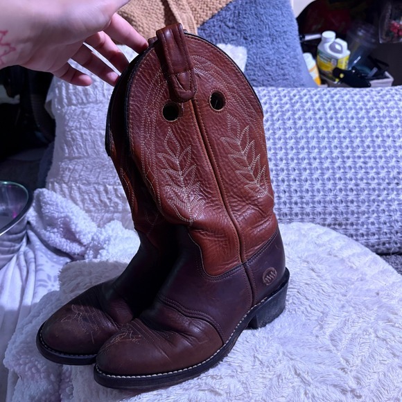 Double H | Shoes | Double H Brown Leather Cowboy Boots Western ...